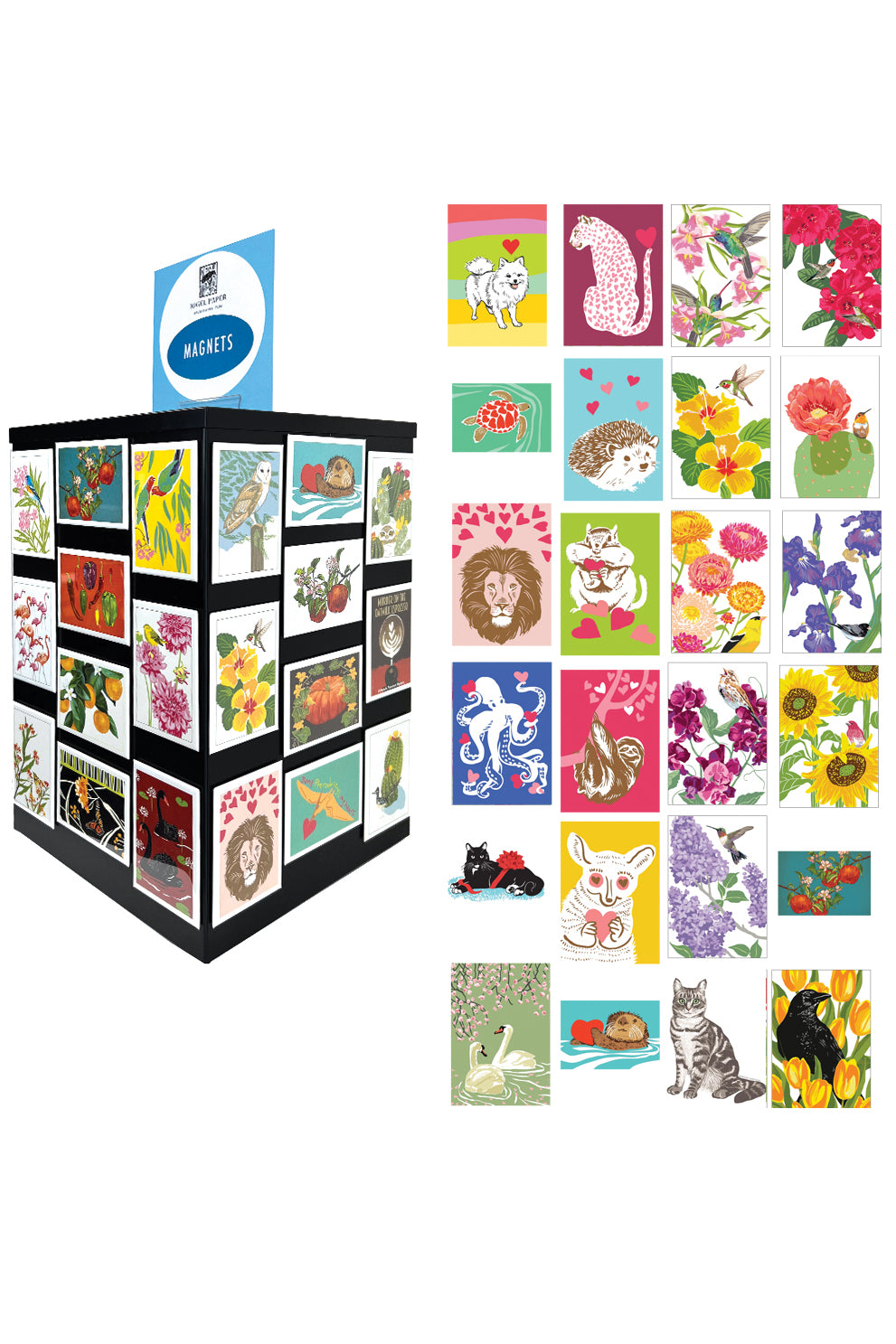 24 Bestselling Mix Magnets with Free Display – Rigel Paper